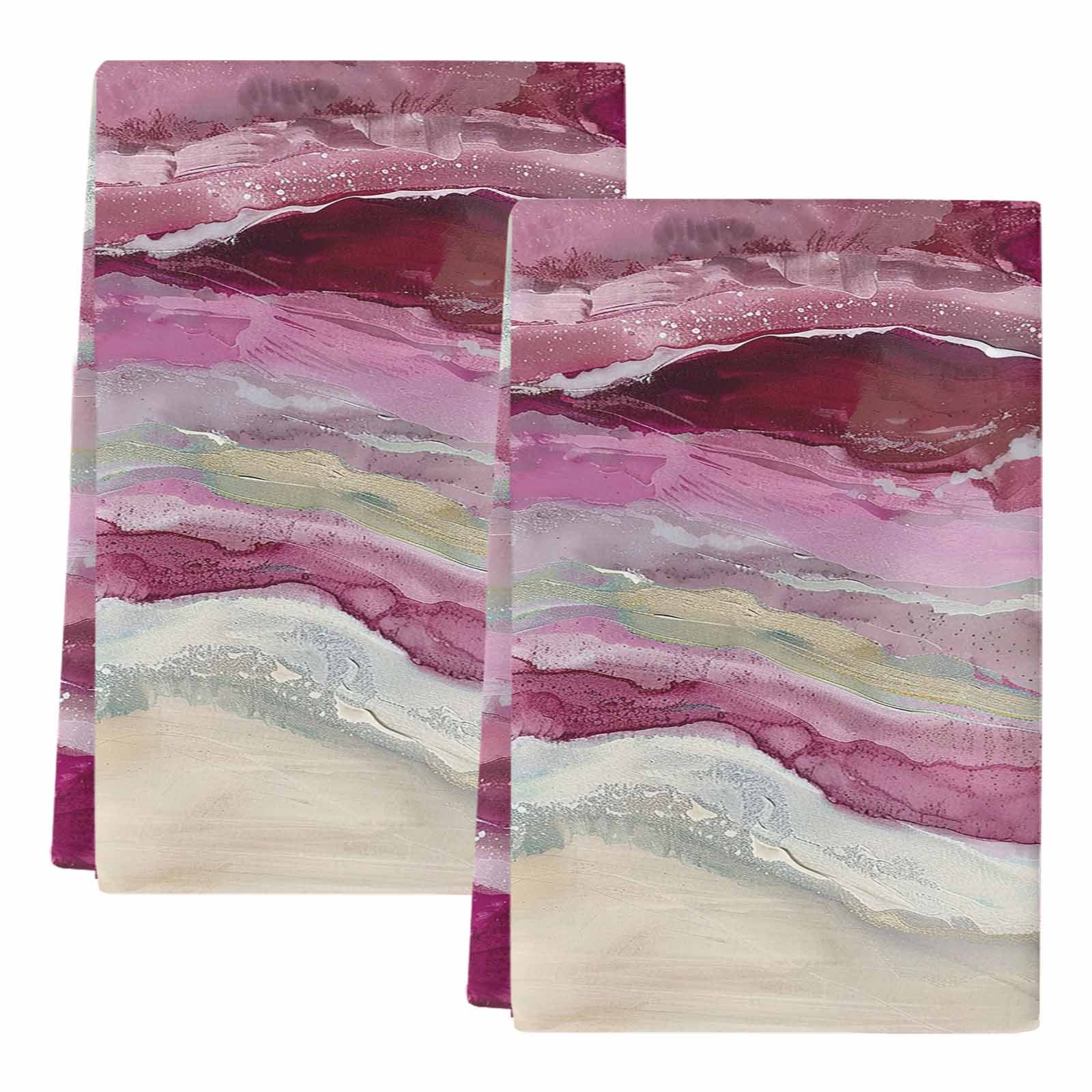 Dish Towels, Red Purple Ombre Absorbent Kitchen Towels 2 PCS, Beach ...