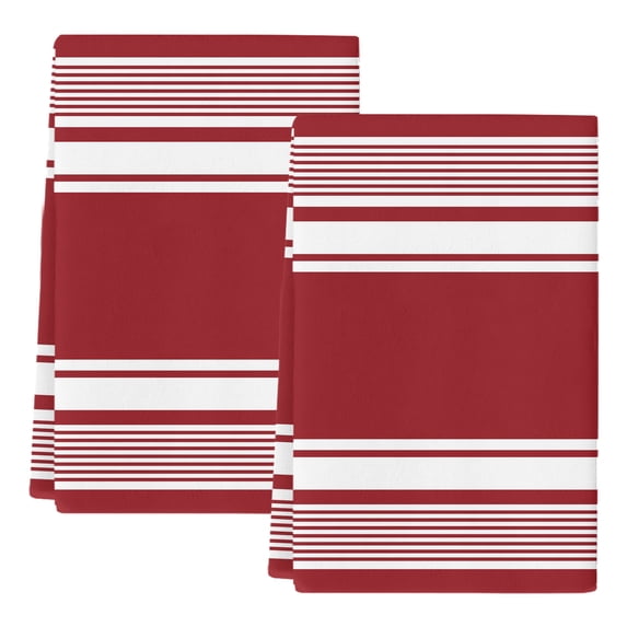 Dish Towels, Red Stripes Absorbent Kitchen Towels 2 PCS, Refreshing ...