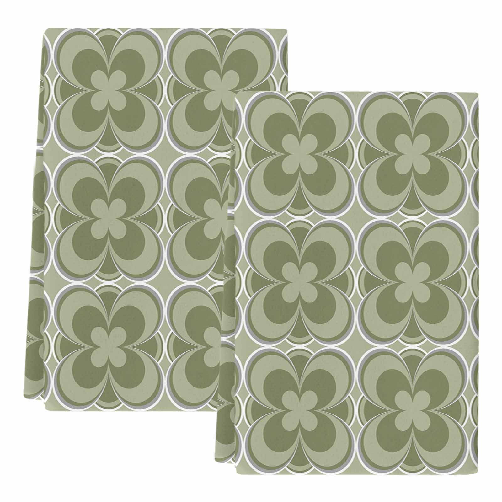 Dish Towels, Sage Green Geometric Absorbent Kitchen Towels 2 PCS ...