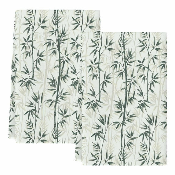 Dish Towels, Sage Green Leaves Absorbent Kitchen Towels 2 PCS, Leaf ...