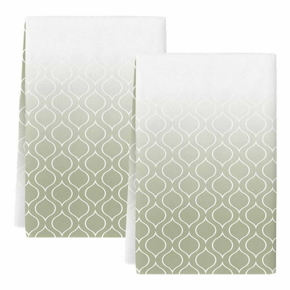 Dish Towels, Sage Green Morocco Absorbent Kitchen Towels 2 PCS, Ombre ...
