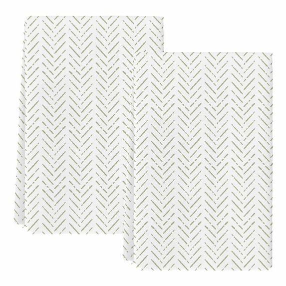 Dish Towels, Sage Green Stripes Absorbent Kitchen Towels 2 PCS, Modern ...