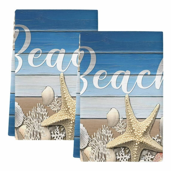 Dish Towels, Summer Beach Starfish Absorbent Kitchen Towels 2 PCS ...