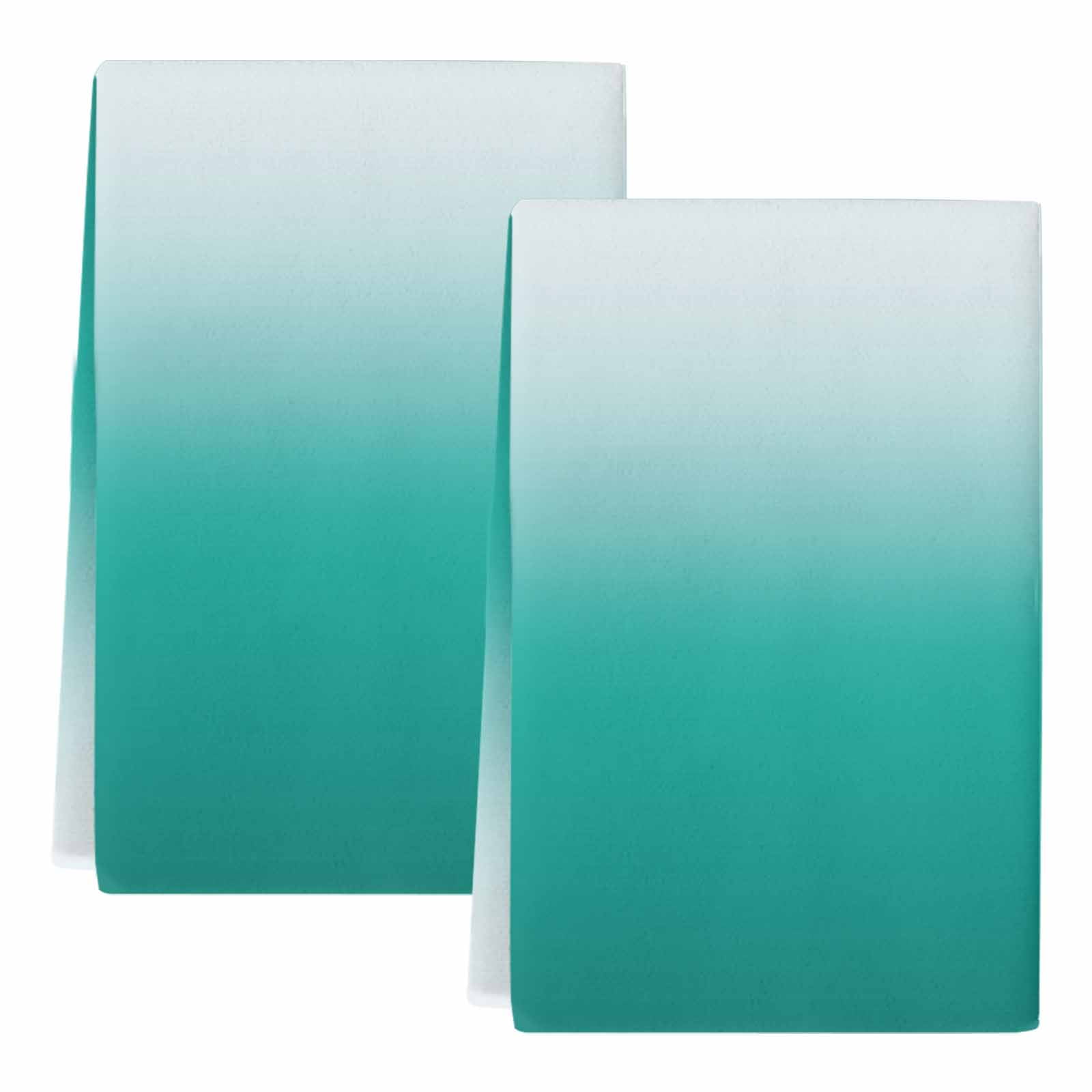 Dish Towels, Teal Green Ombre Absorbent Kitchen Towels 2 PCS, Gradient ...