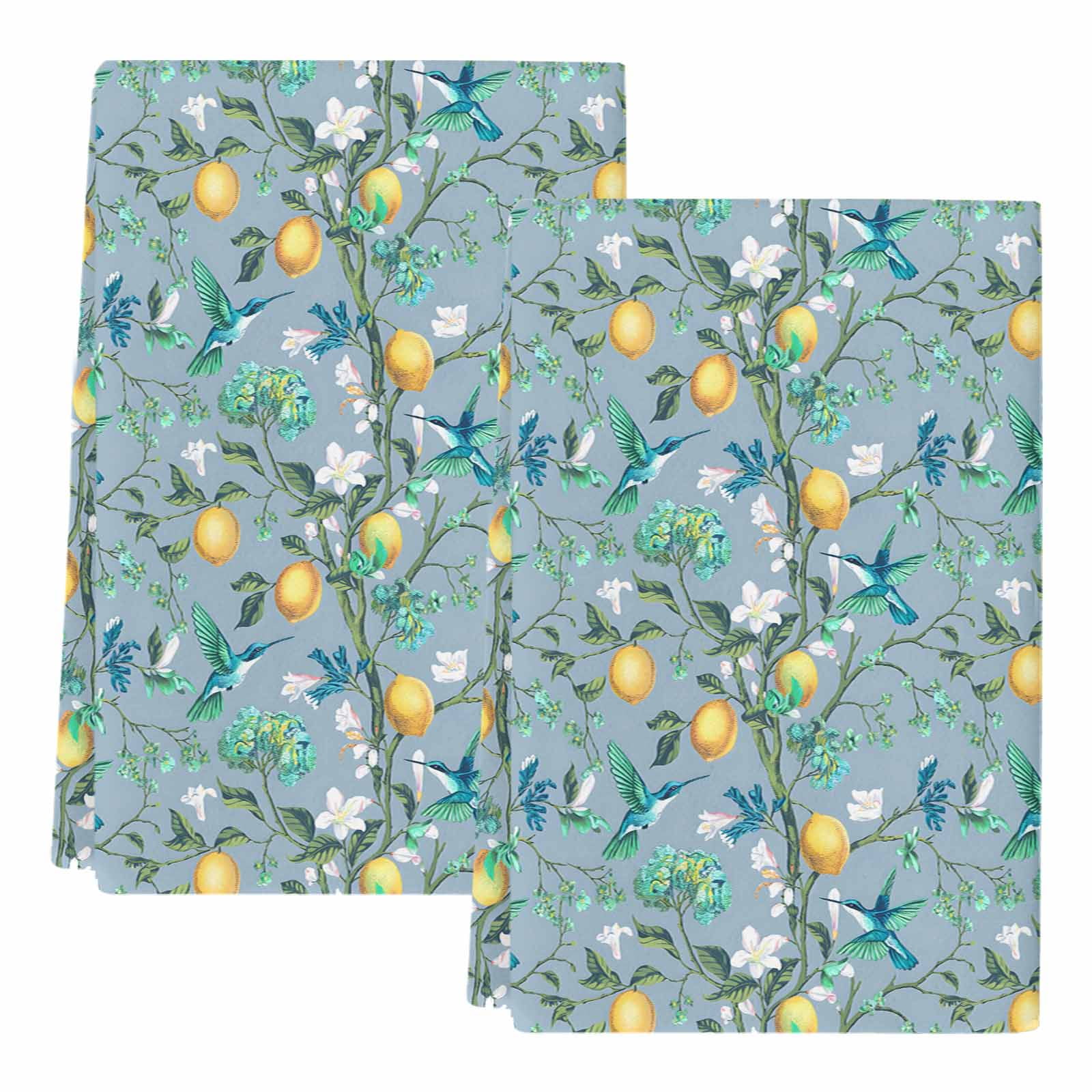 Dish Towels, Teal Hummingbird Absorbent Kitchen Towels 2 PCS, Lemon ...