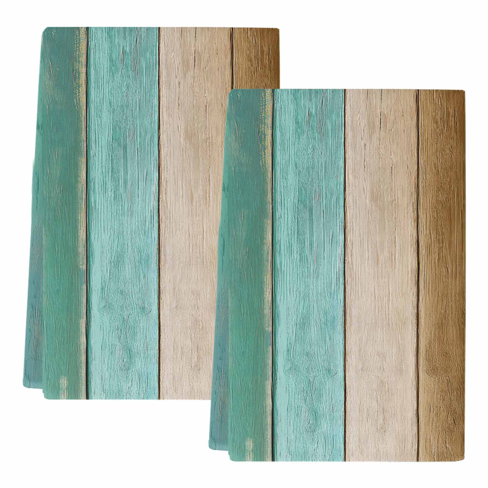 Dish Towels, Teal Wood Grain Absorbent Kitchen Towels 2 PCS, Brown ...