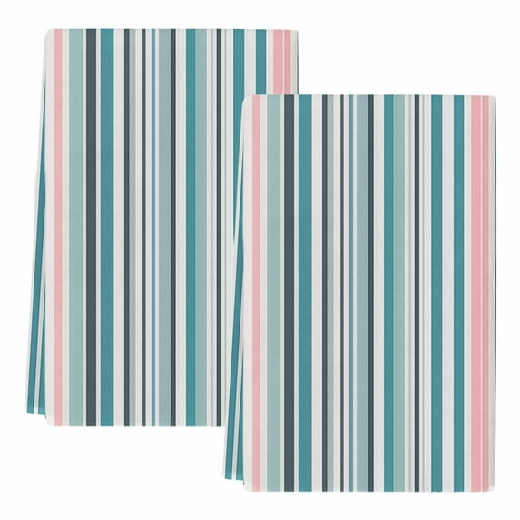 Dish Towels, Turquoise Blue Striped Absorbent Kitchen Towels 2 PCS ...