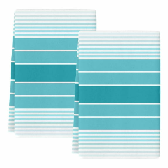 Dish Towels, Turquoise Stripes Absorbent Kitchen Towels 2 PCS, Gradient ...