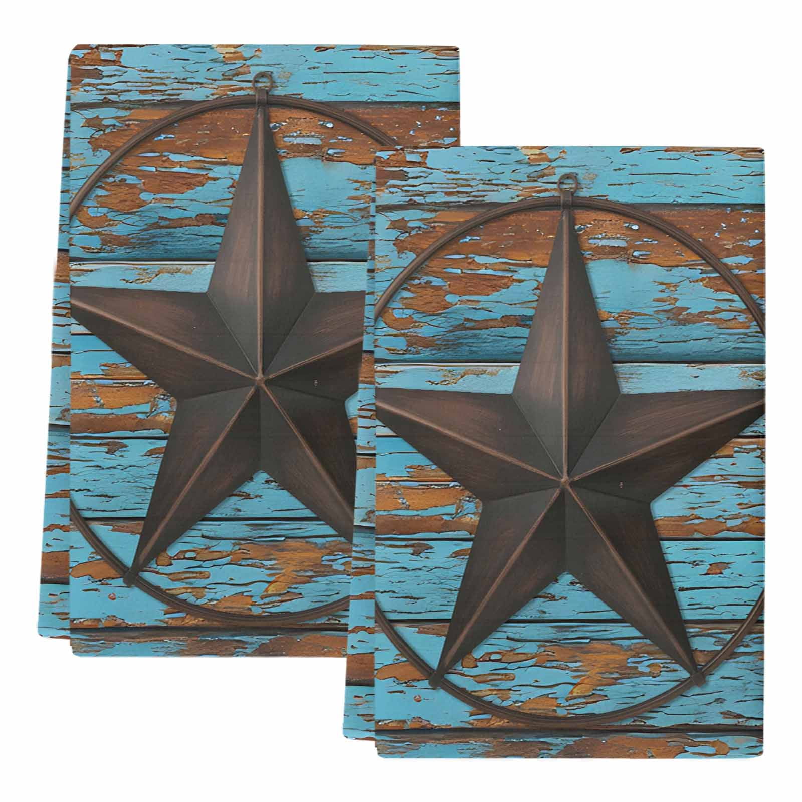 Dish Towels, Western Texas Star Barn Absorbent Kitchen Towels 2 PCS ...