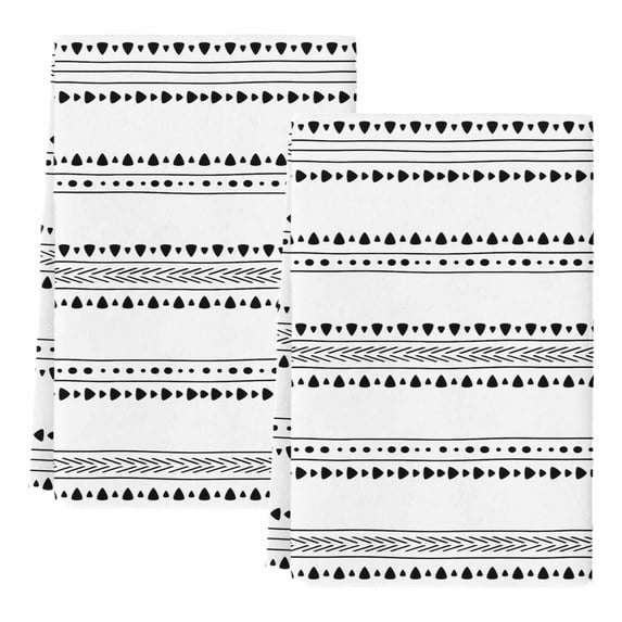 Dish Towels, White Bohemia Absorbent Kitchen Towels 2 PCS, White Boho ...