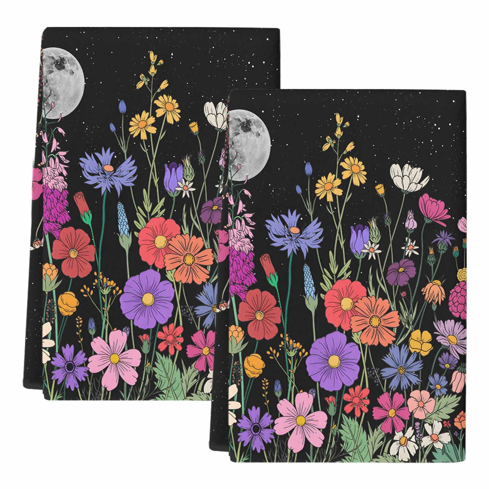 Dish Towels, Wildflower Absorbent Kitchen Towels 2 PCS, Herb Flower ...