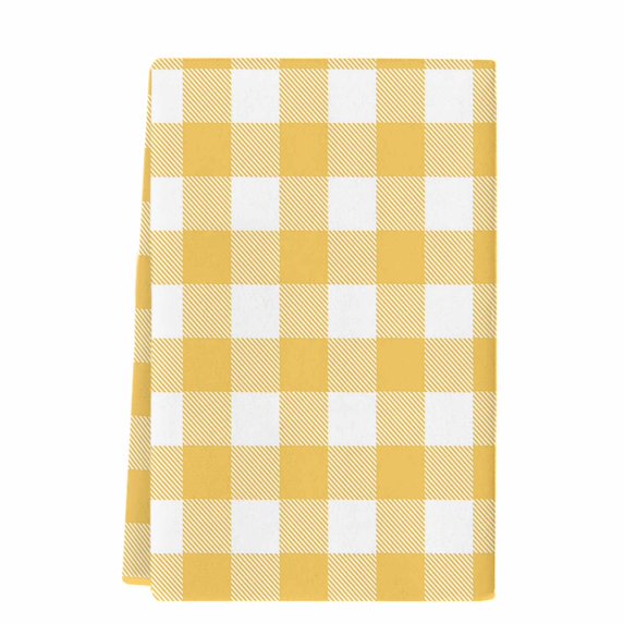 Dish Towels, Yellow Buffalo Check Plaid Absorbent Kitchen Towels 1 PC ...