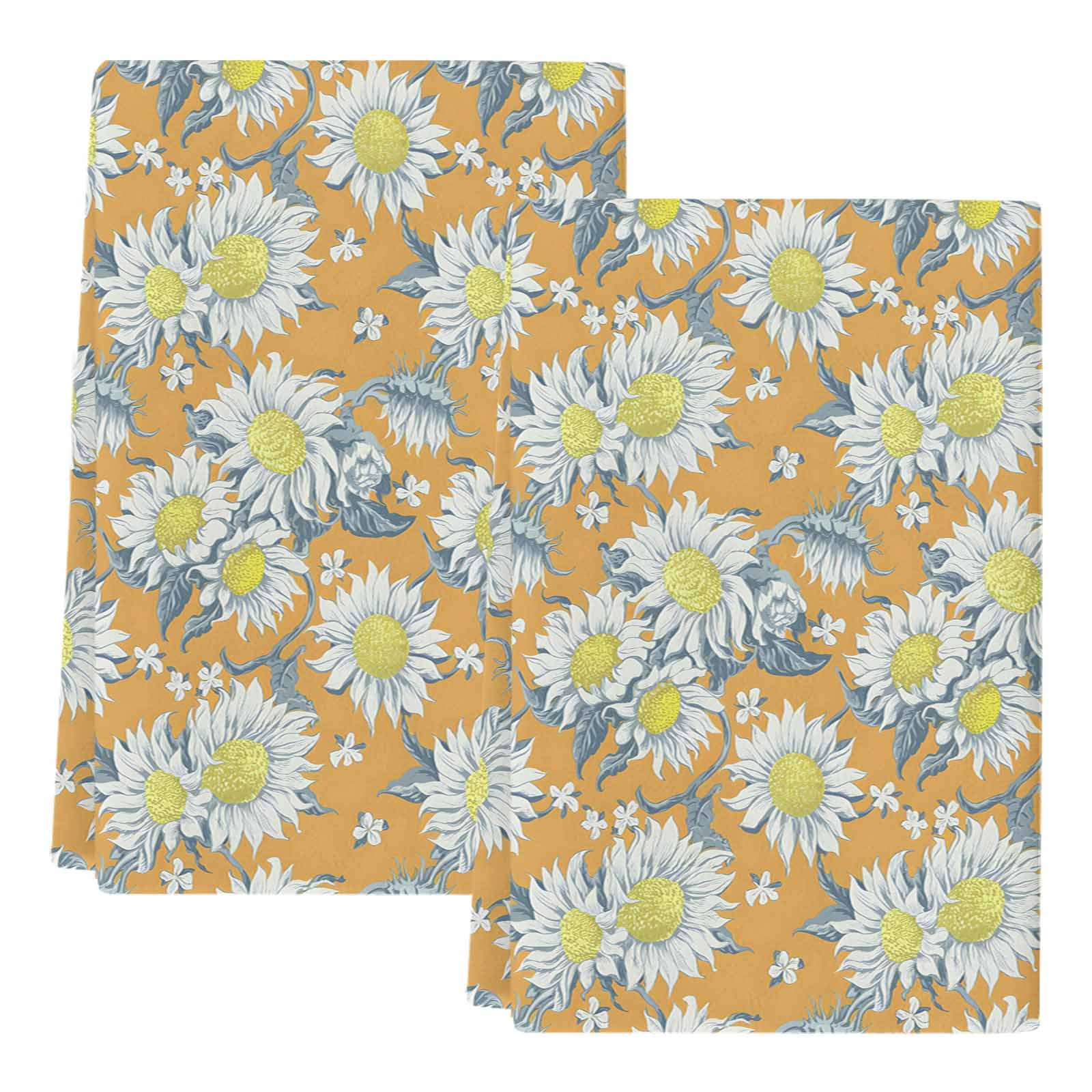 Dish Towels, Yellow Sunflower Absorbent Kitchen Towels 2 PCS, Farmhouse ...