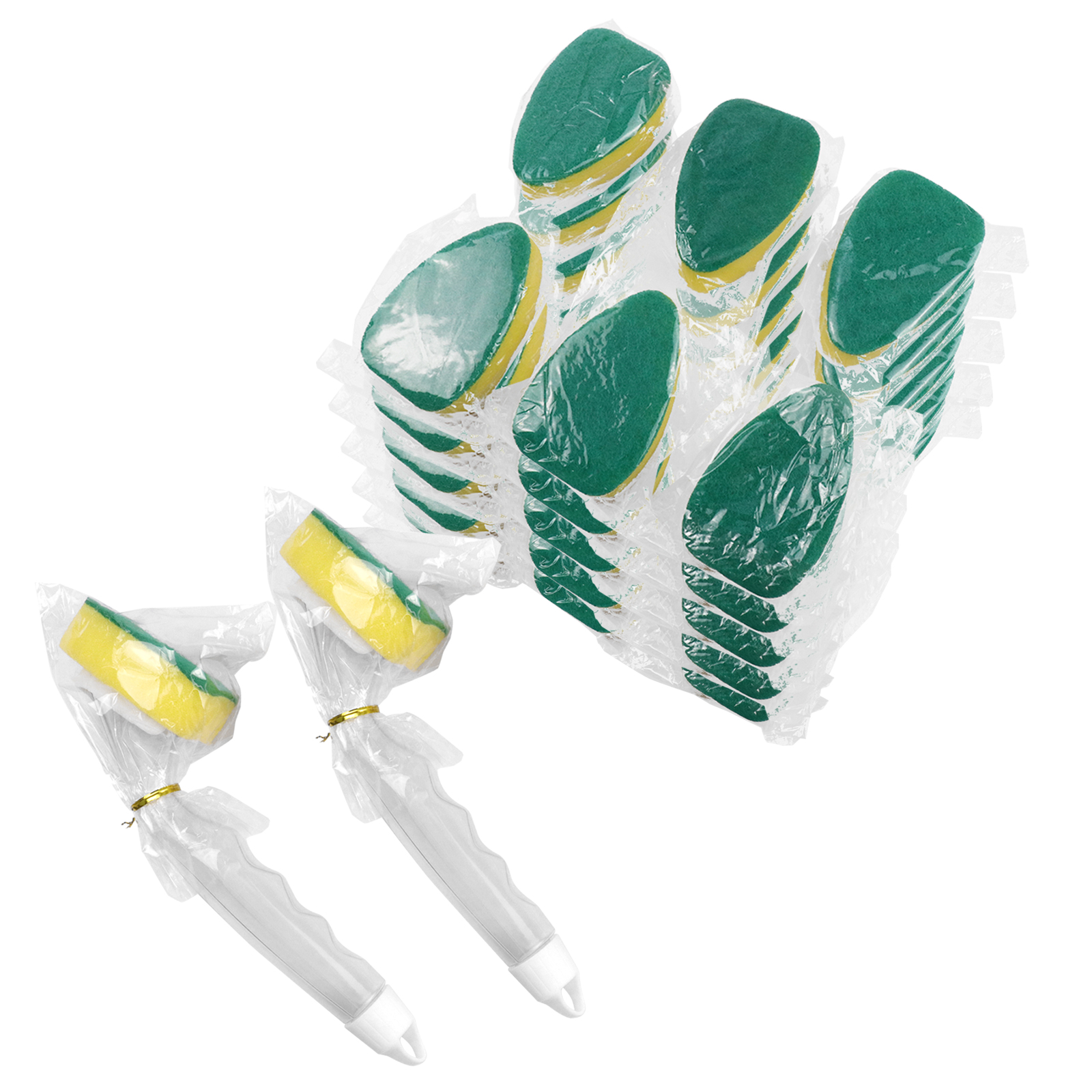 Dishwashing Wand Sponge, Kitchen Scrubber Sponge with 7pcs Refill Heads ...