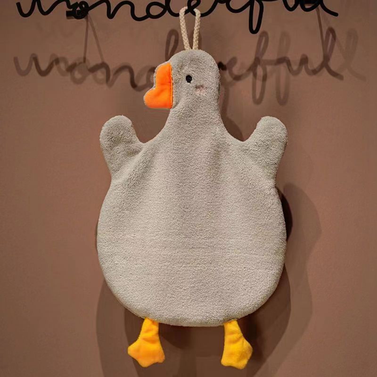Dish Washing Rags 1pc Cute Big Goose Hand Towel Coral Velvet Hanging ...