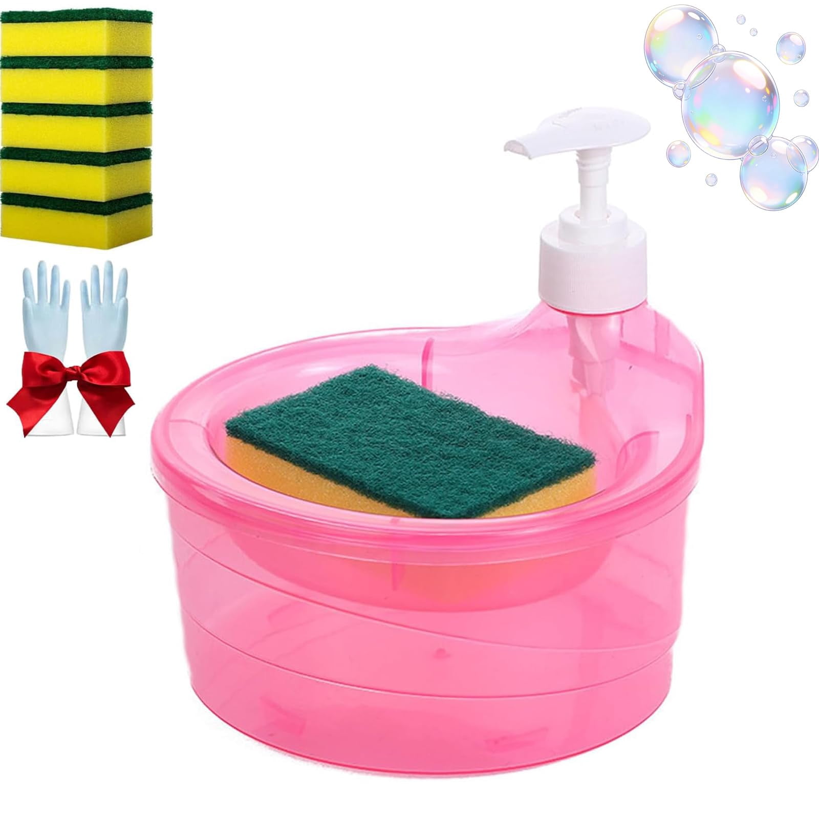 Dish Washing Soap Dispensers Bowl, 2-in-1 Dish Soap Dispenser with ...