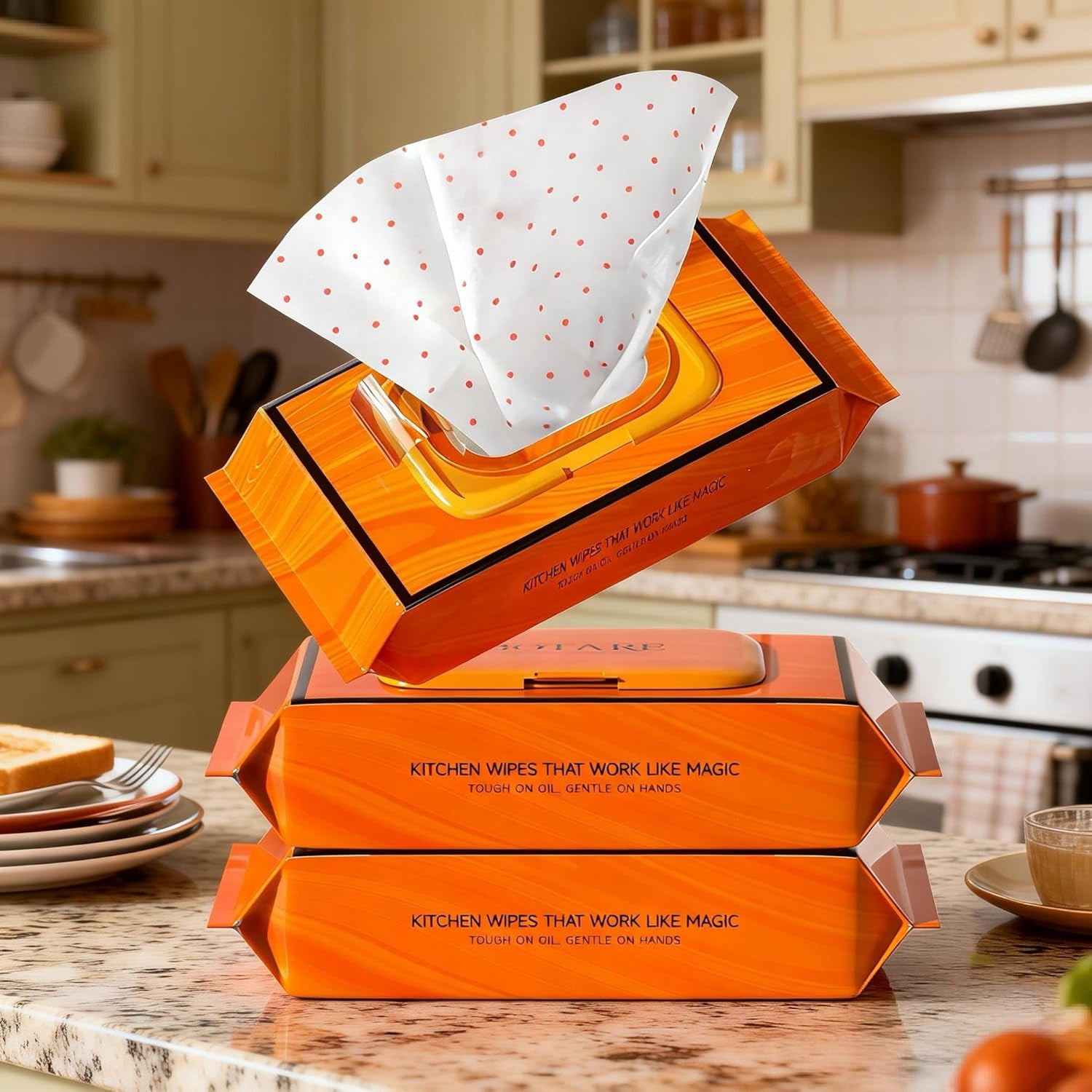 Dish Wipes, Disposable Pre-Soaped Heavy-Duty 3D Textured Kitchen Wet ...