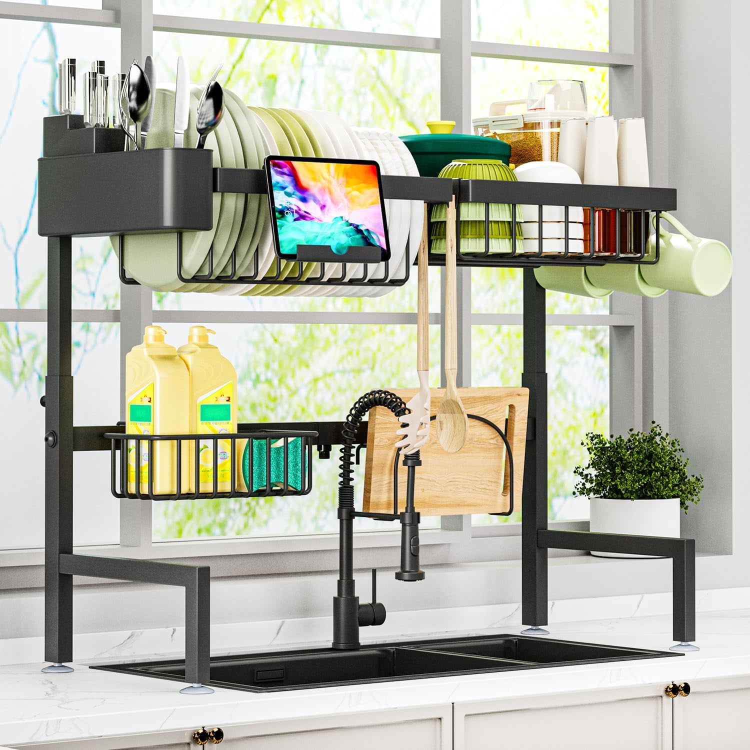 Dish drying rack above sink (extendable height and length) snap-on ...