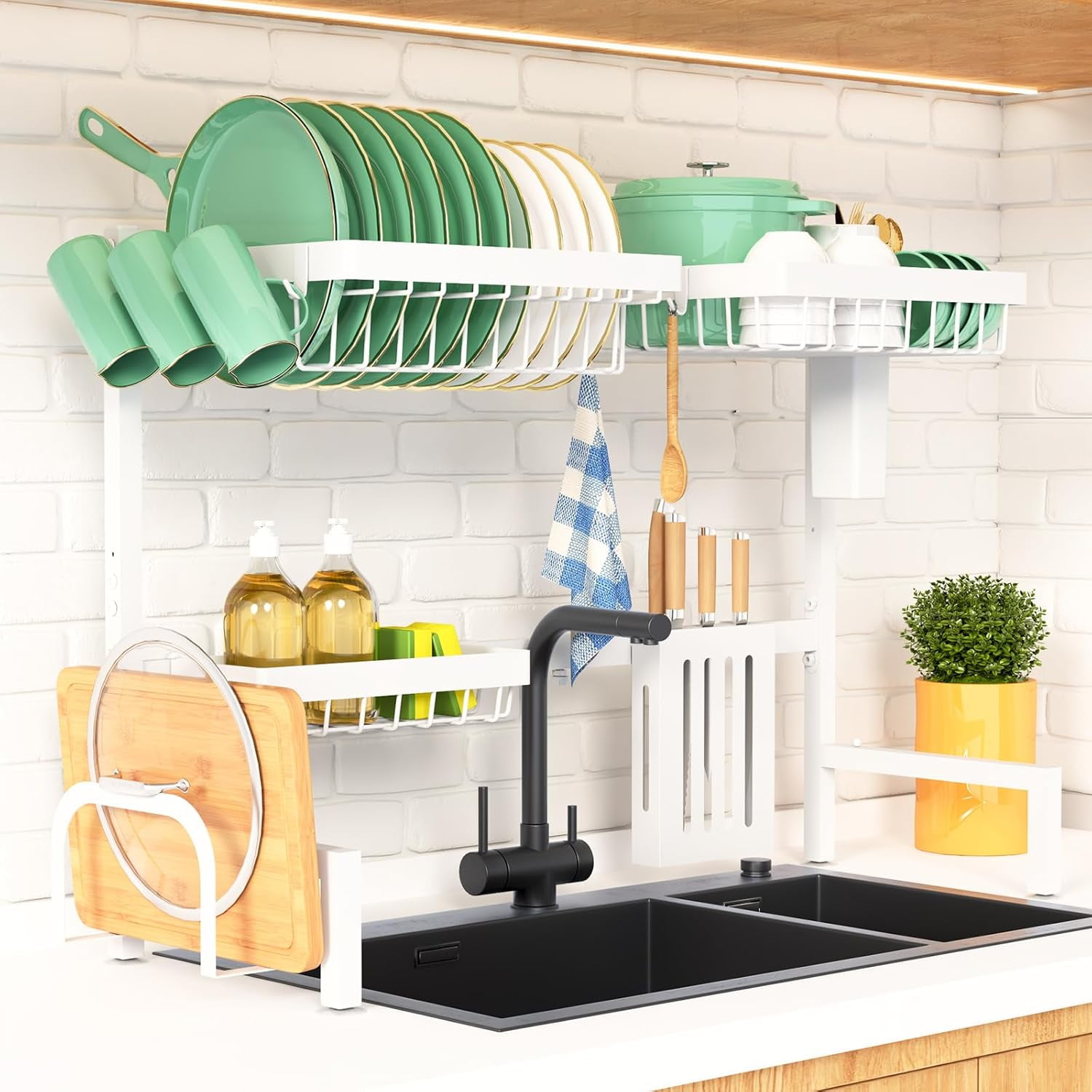 Dish drying rack above the sink - 30.0 inches to 33.9 inches x 21.5 ...