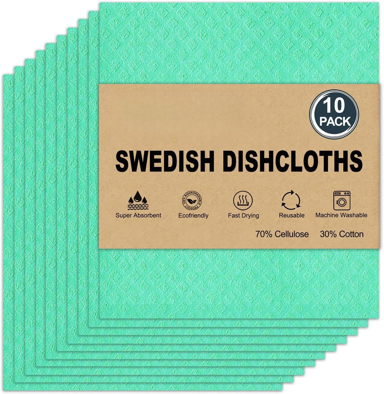 Dishcloths - Reusable Kitchen Dishcloths - Super Absorbent Dish Towels ...