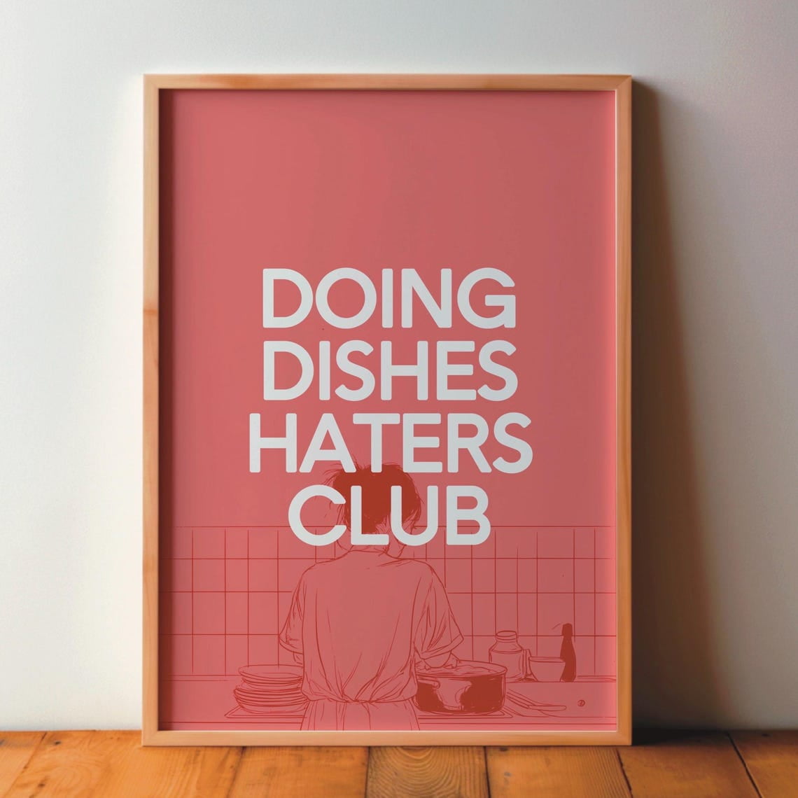 Doing Dishes Haters Club Poster - Print, Wall Decoration, Art, Quote ...