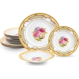 Dishes Set for 4-12 Piece Rose Dinnerware Sets - Service for 4 ...
