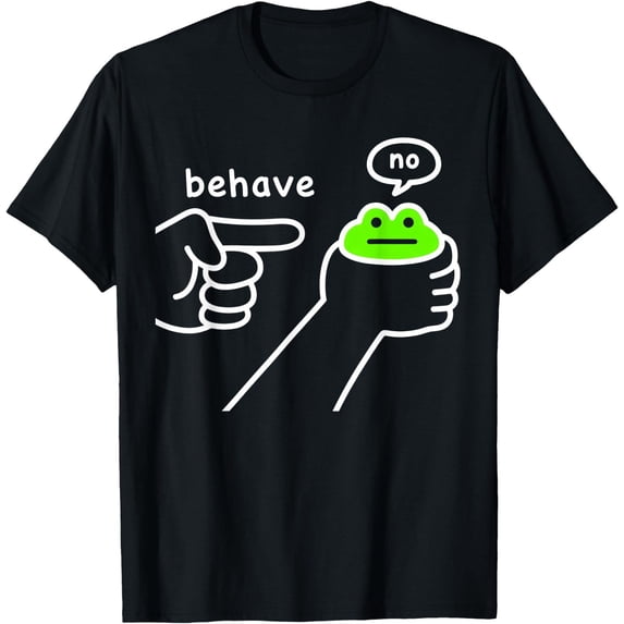 Dishonest Frog Funny Frog Meme Behave No Cartoon Design T-Shirt ...