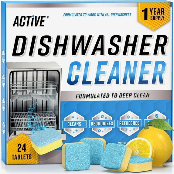 Dishwasher Cleaner And Deodorizer Tablets - 24 Pack Deep Cleaning ...