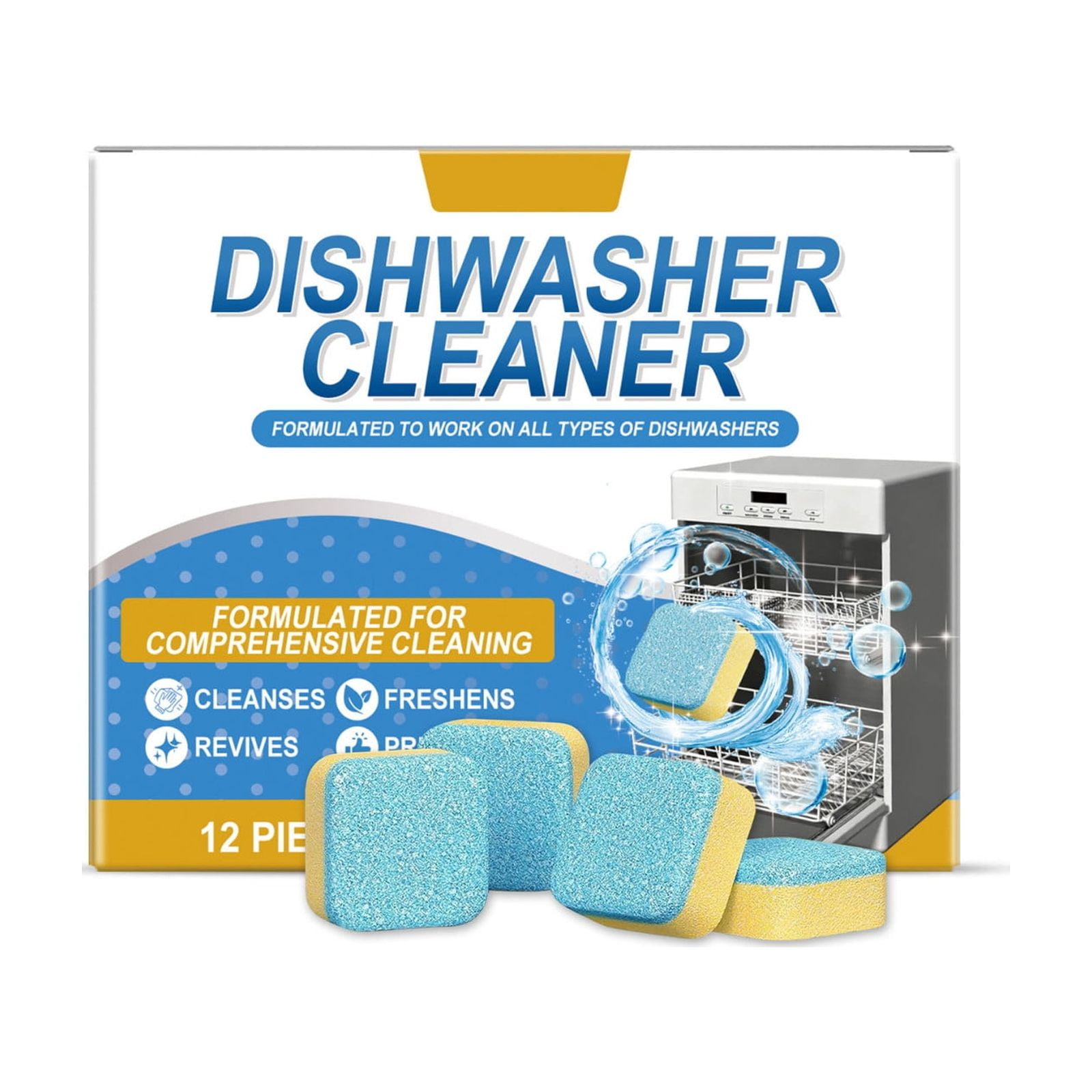 Dishwasher Cleaner Tablets, 12-Count Deodorizing Pods - Heavy-Duty ...