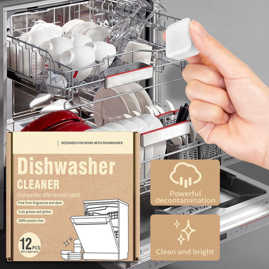 Dishwasher Cleaner Tablets, 12 Tablets Deep Cleaning Descaler for ...