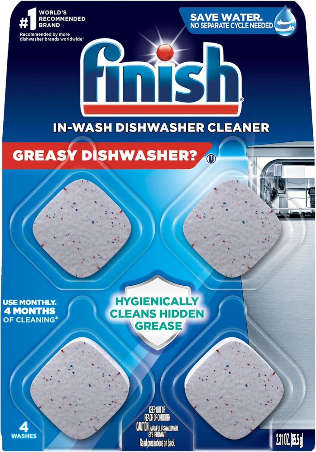 Dishwasher Cleaner Tablets, Deep Cleans Hidden Grease & Grime, Fights ...