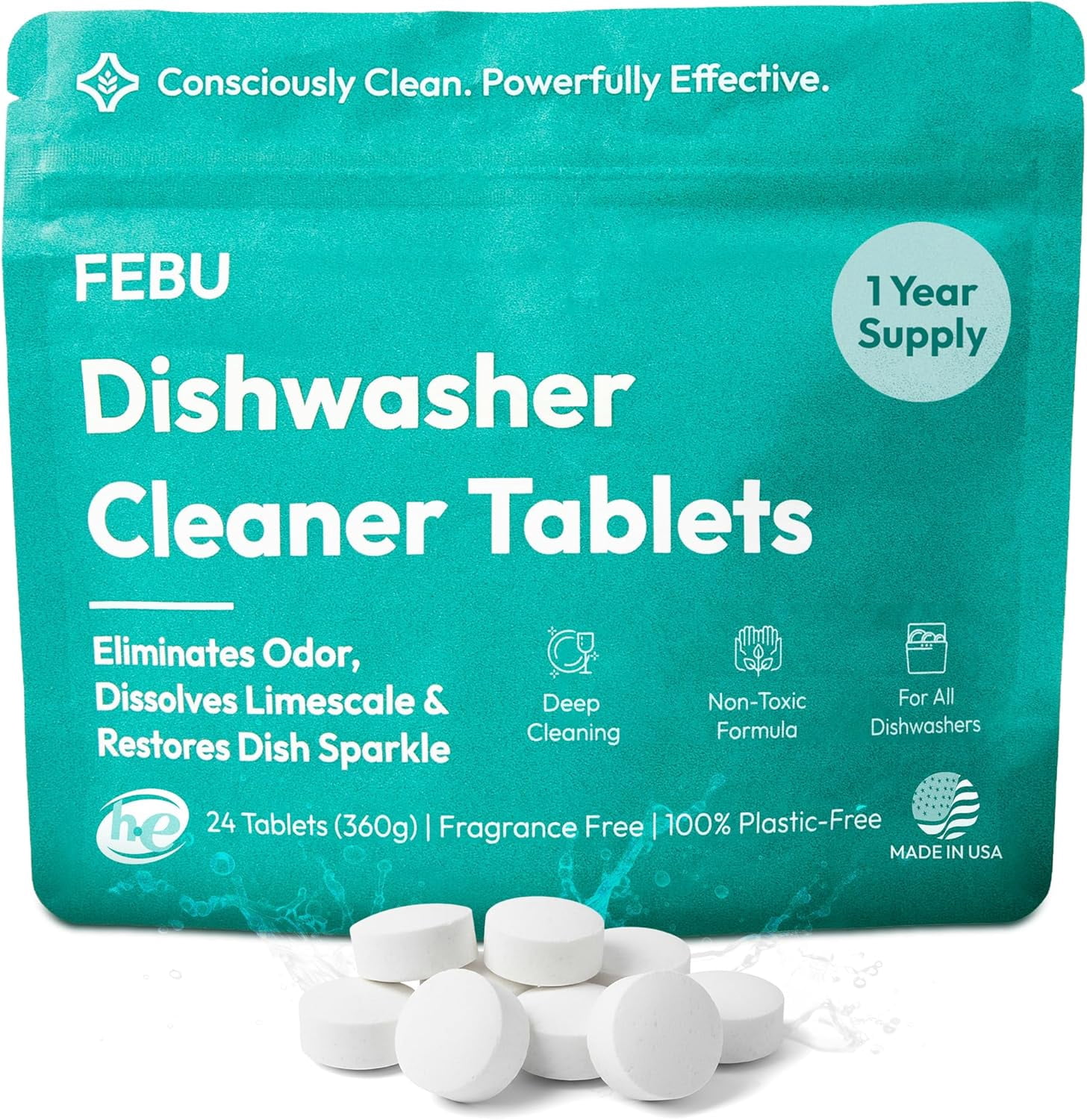 Dishwasher Cleaner Tablets Made in USA | Natural Dishwasher Cleaner and ...