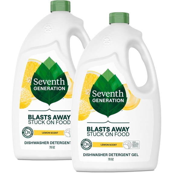 Seventh Generation Dishwasher Detergent Gel Lemon Scent 2 pack for ...