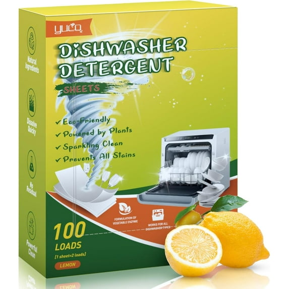 Dishwasher Detergent Sheets 100 Loads, Liquid-Free Dish Soap Cleaner ...