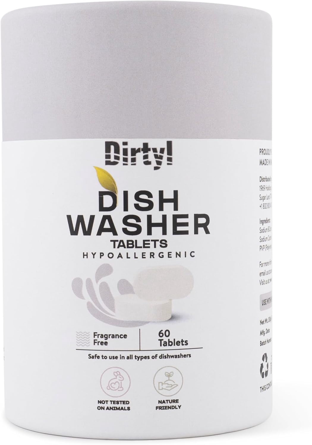 Dishwasher Detergent Tablets, 60 Count, for Sparkling Dishes. Unscented ...