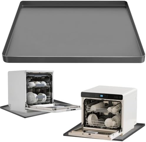 Dishwasher Drain Pan Mat, 23.6''x19.7'' Portable Silicone Mat with ...