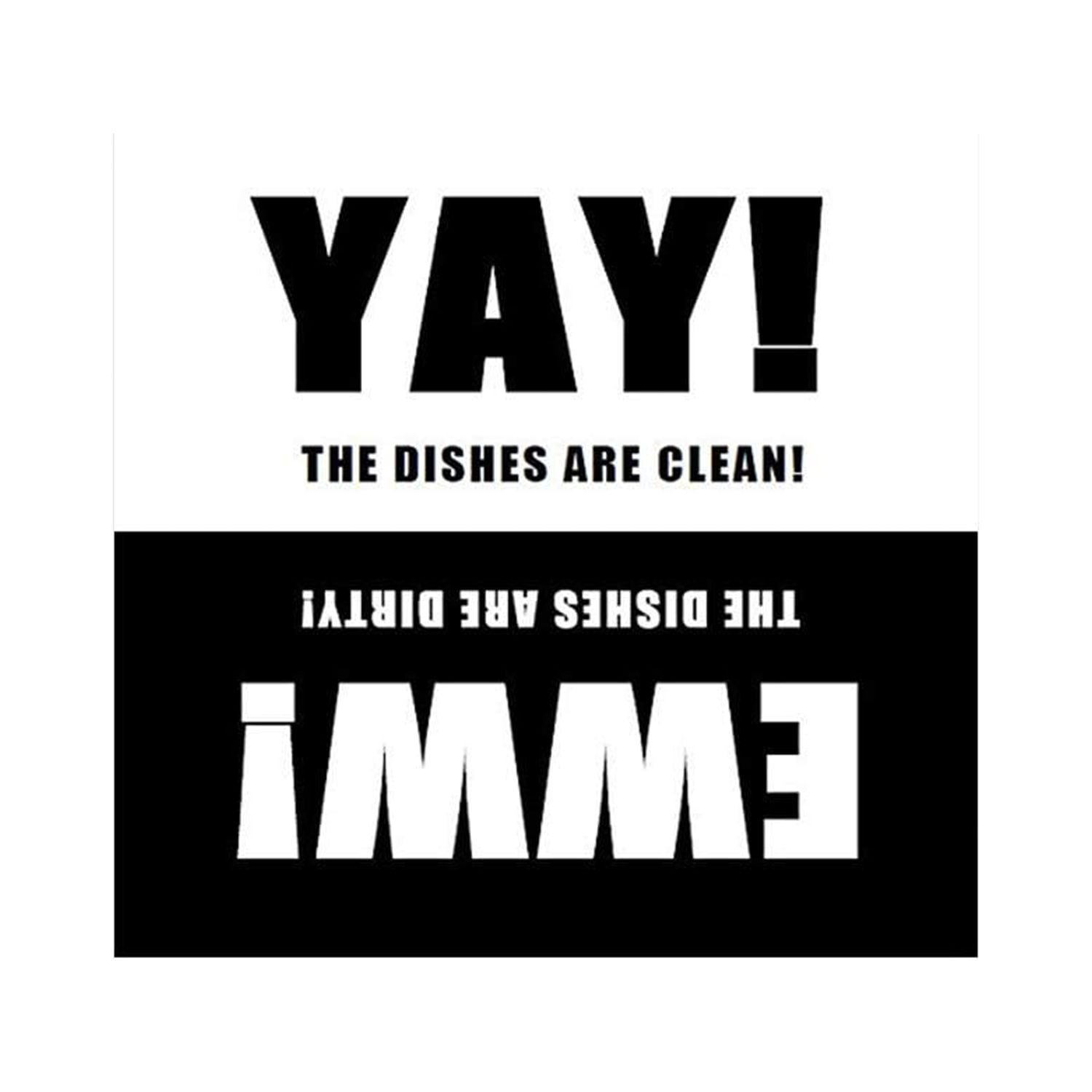 Dishwasher Magnet Clean Dirty Sign - 2.5 x 2.5 Inch Square Black ...