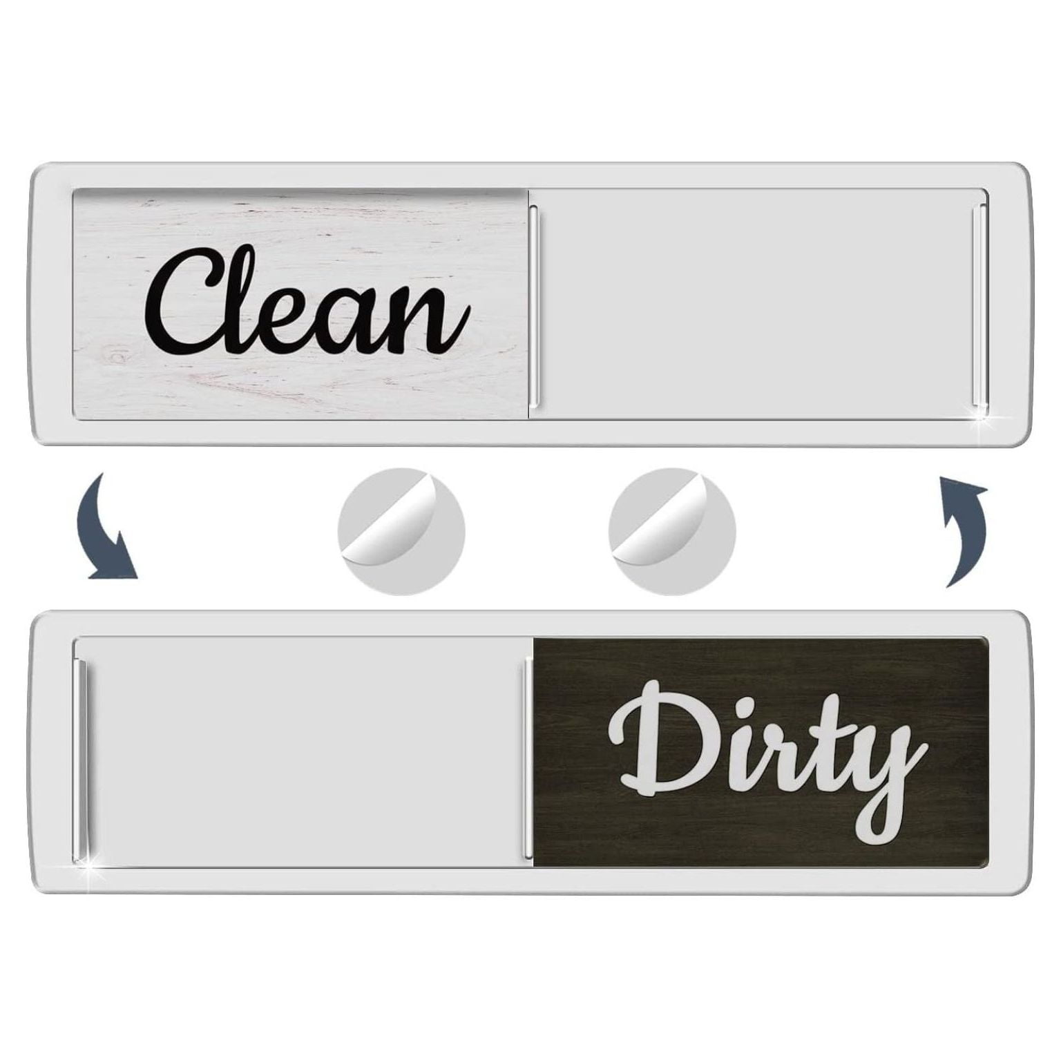 Dishwasher Magnet Clean Dirty Sign, Farmhouse Rustic Wood Design Black ...
