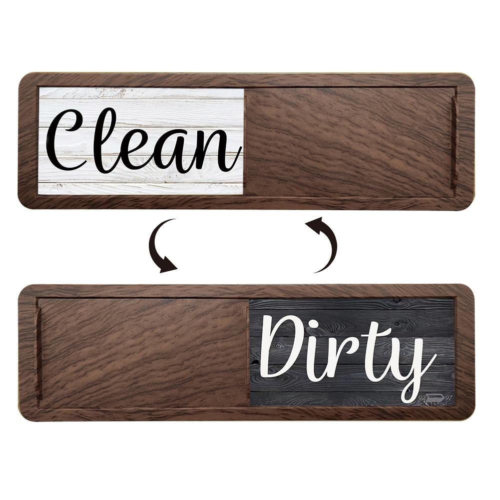 Dishwasher Magnet Clean Dirty Sign Farmhouse Rustic Wood Design Black ...