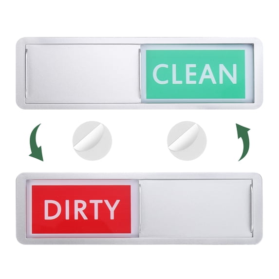 Dishwasher Magnet Clean Dirty Sign Rectangle Grey/White Sign with ...