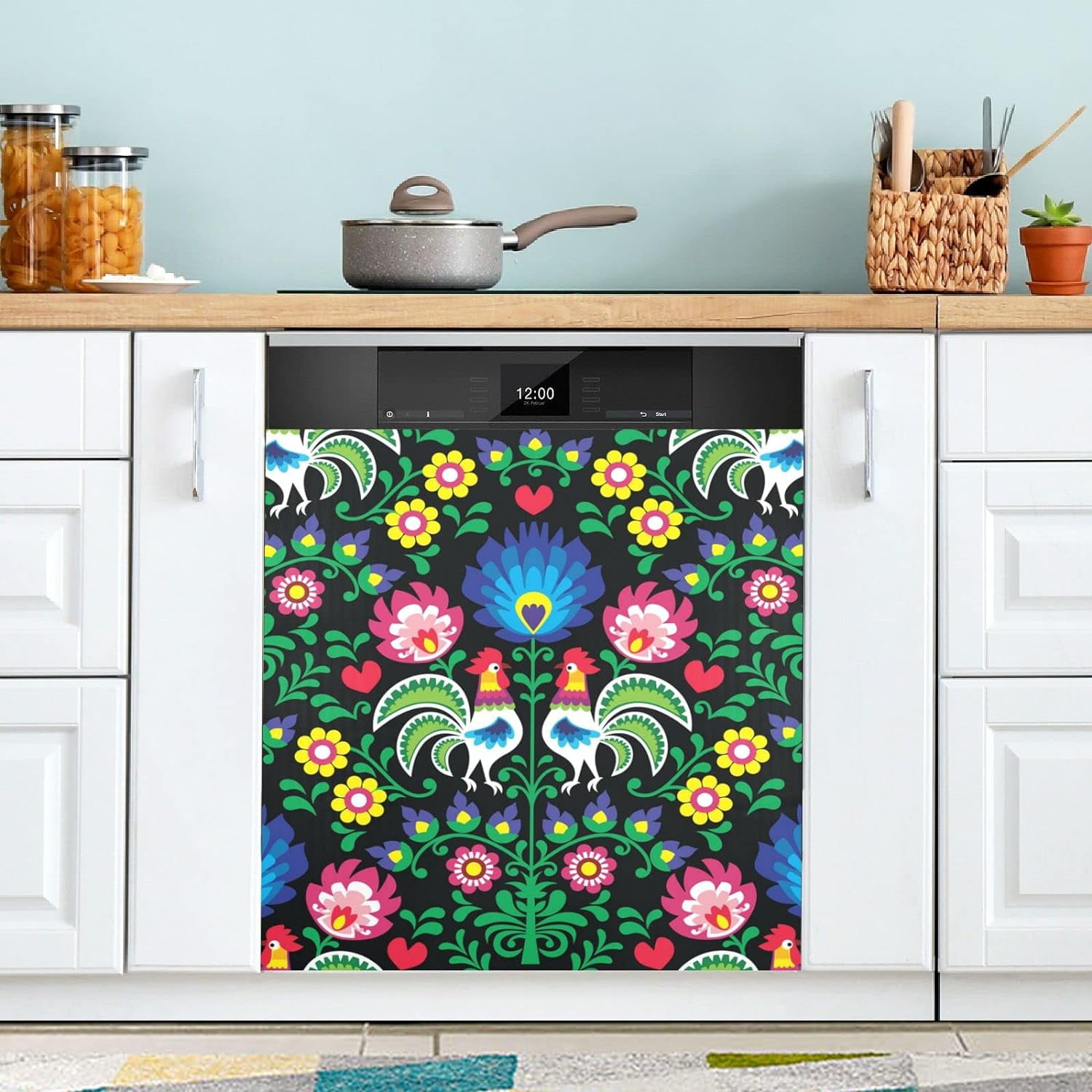 Dishwasher Magnet Cover Polish Folk Art Pattern Kitchen Dishwasher ...