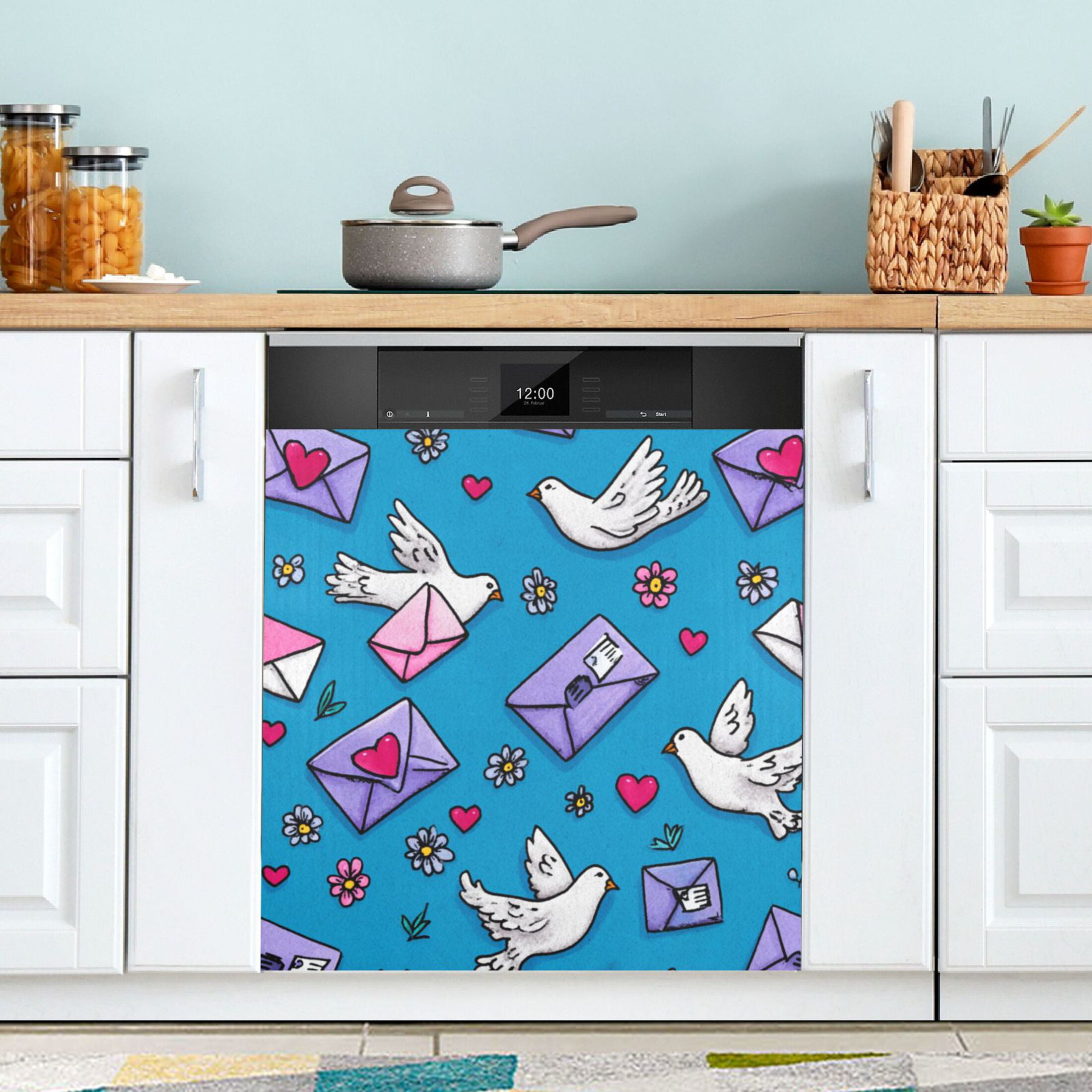 Dishwasher Magnetic Refrigerator Magnet Cover Sticker Home Decorative ...