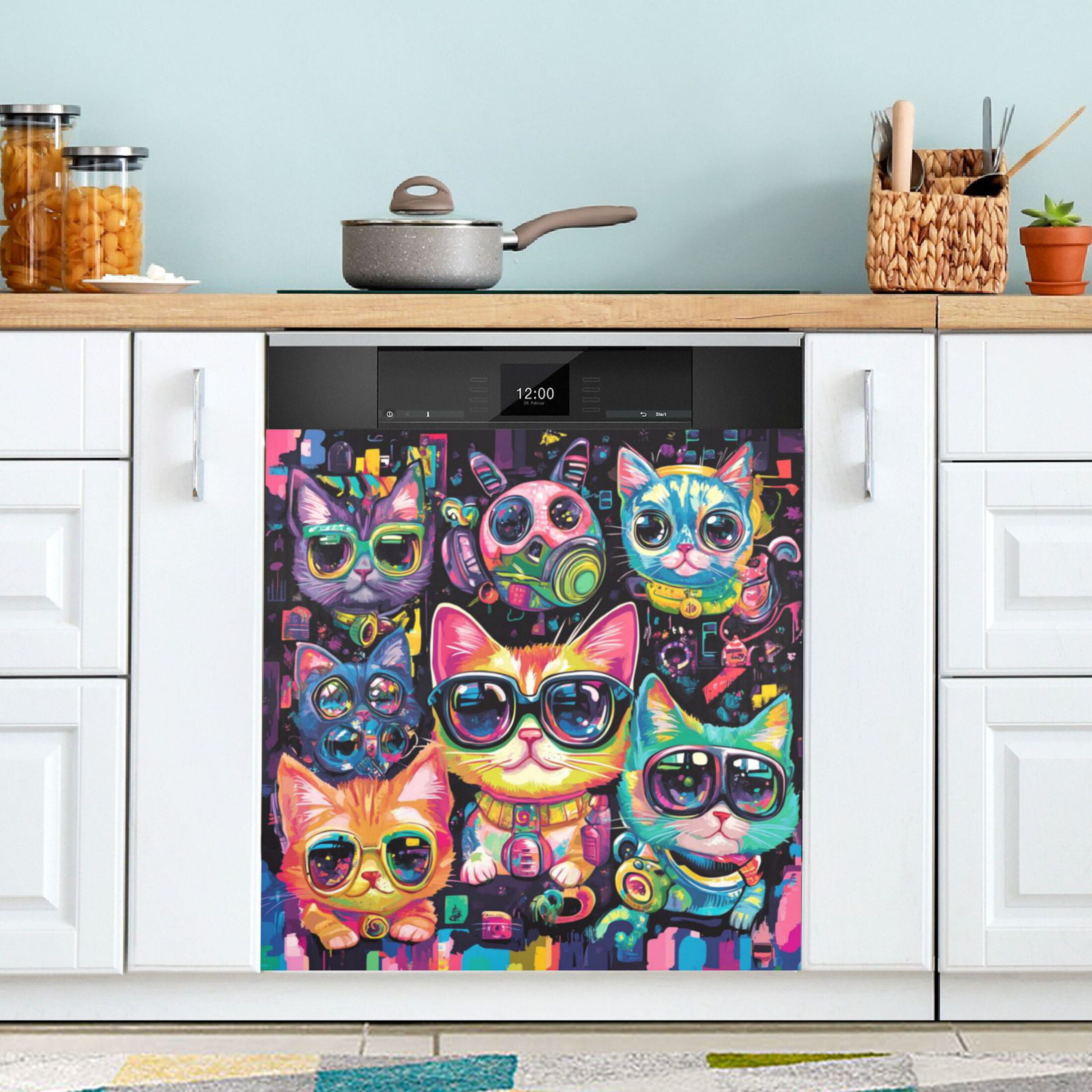 Dishwasher Magnetic Refrigerator Magnet Cover Sticker Home Decorative ...