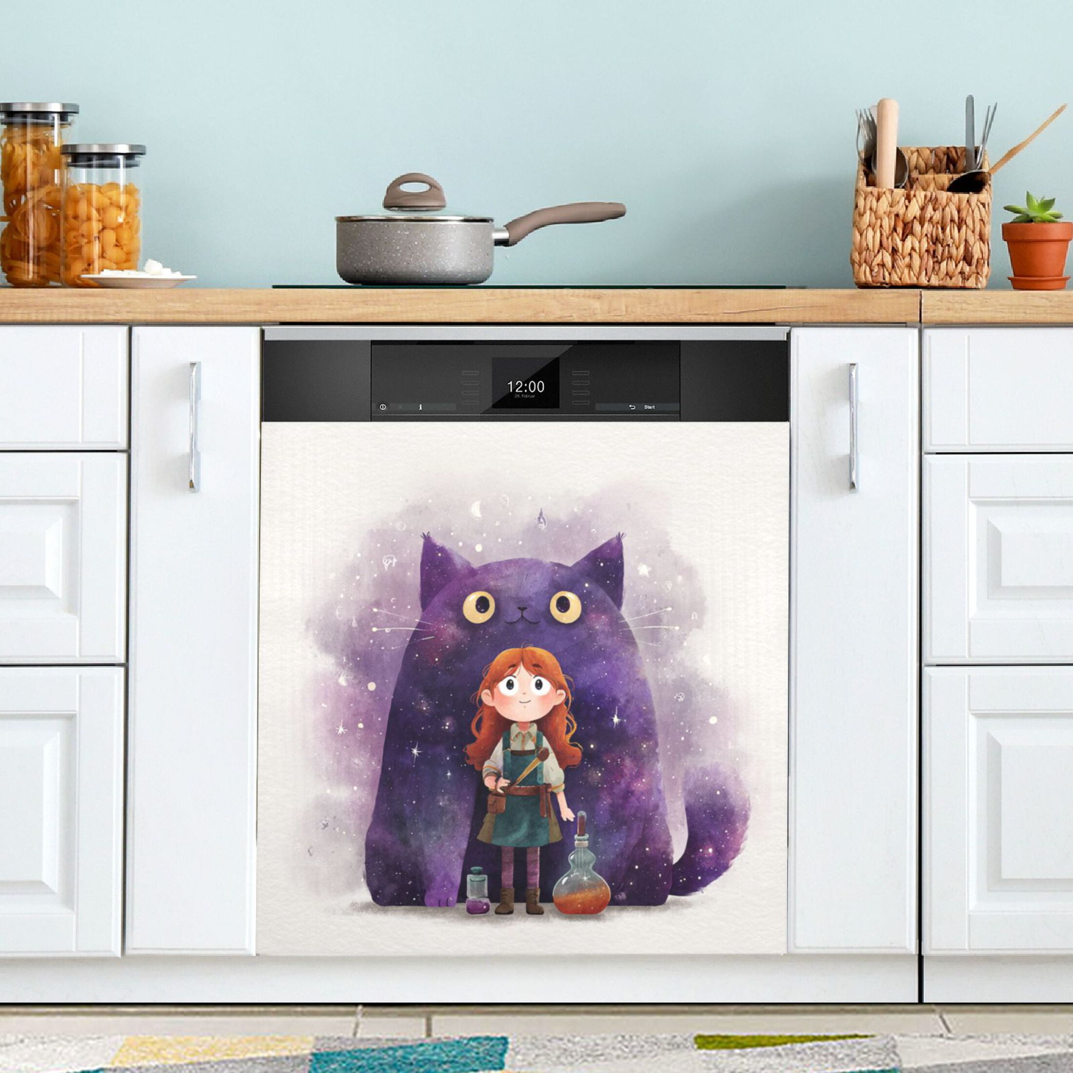 Dishwasher Magnetic Refrigerator Magnet Cover Sticker Home Decorative ...