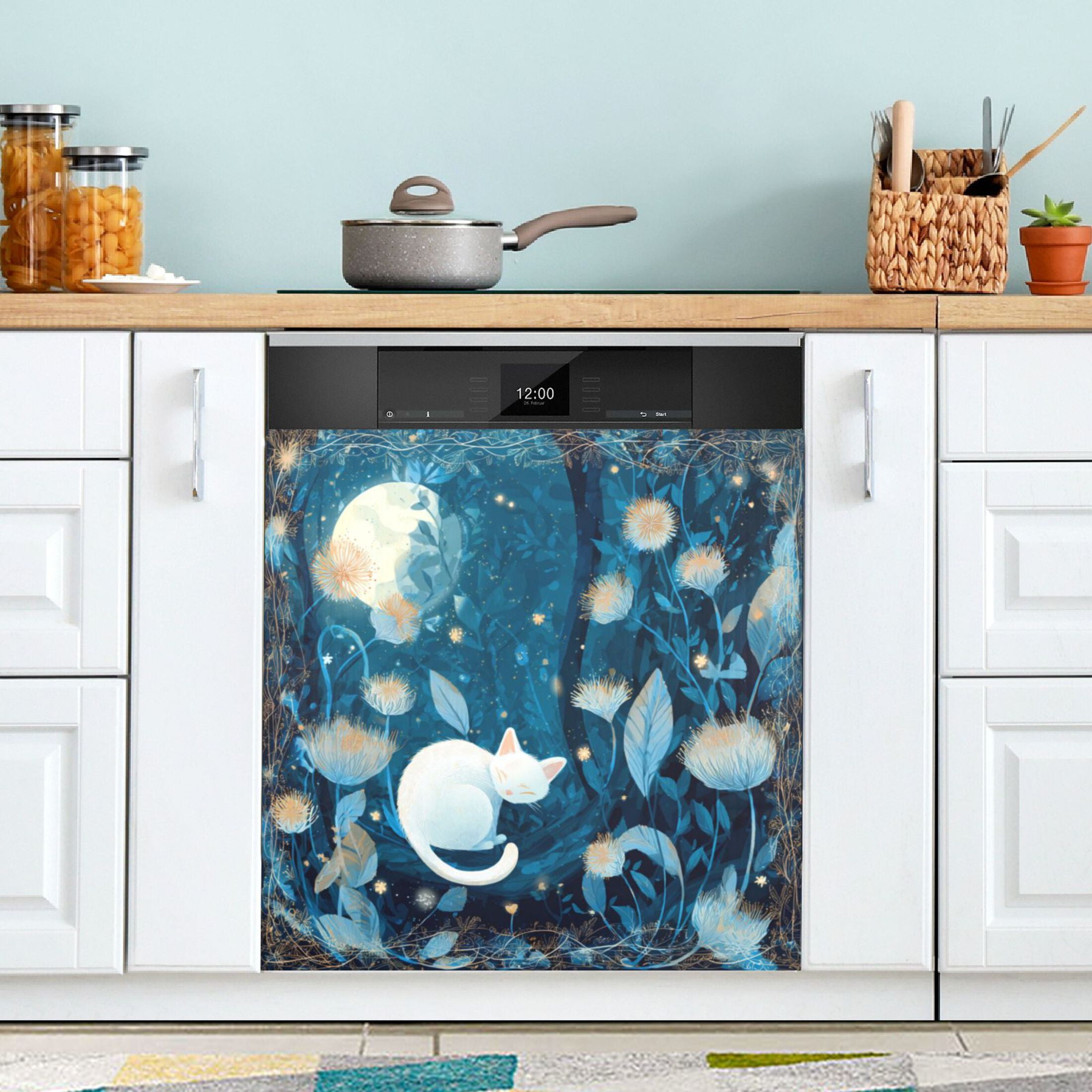 Dishwasher Magnetic Refrigerator Magnet Cover Sticker Home Decorative ...