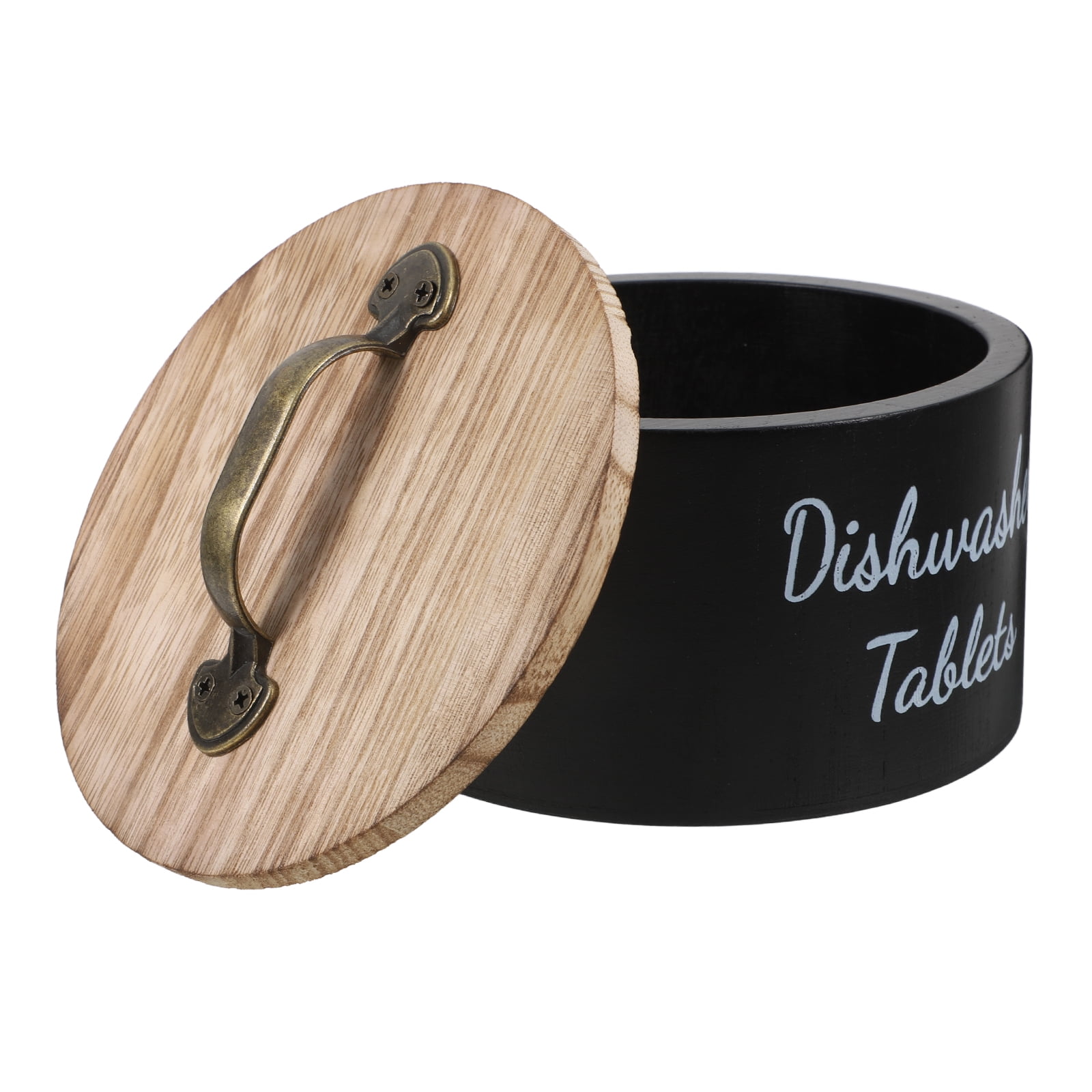 Dishwasher Pod Container Round Wooden Kitchen Storage Box Farmhouse ...