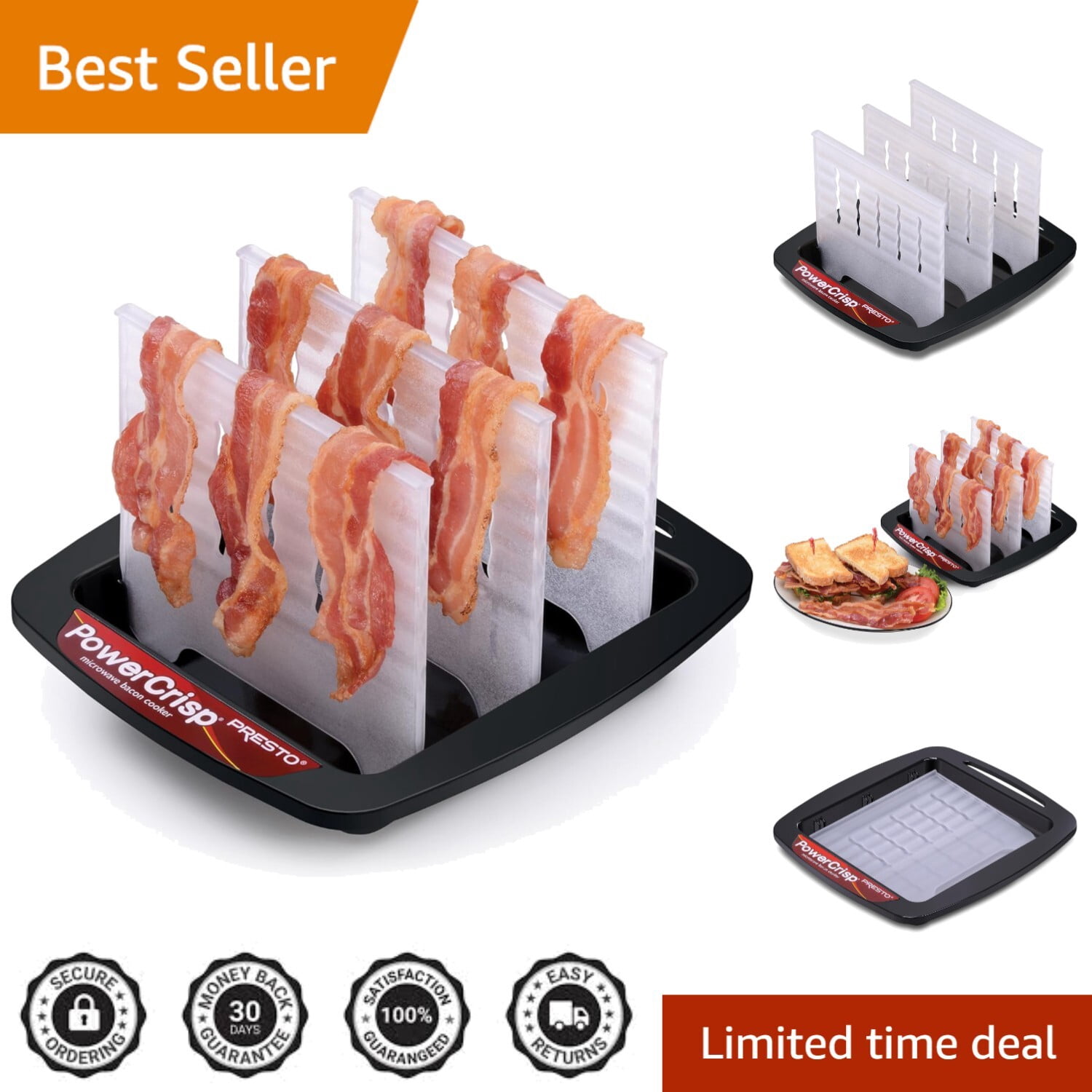 Dishwasher Safe Microwave Bacon Cooker - Removable Racks for Easy Clean ...