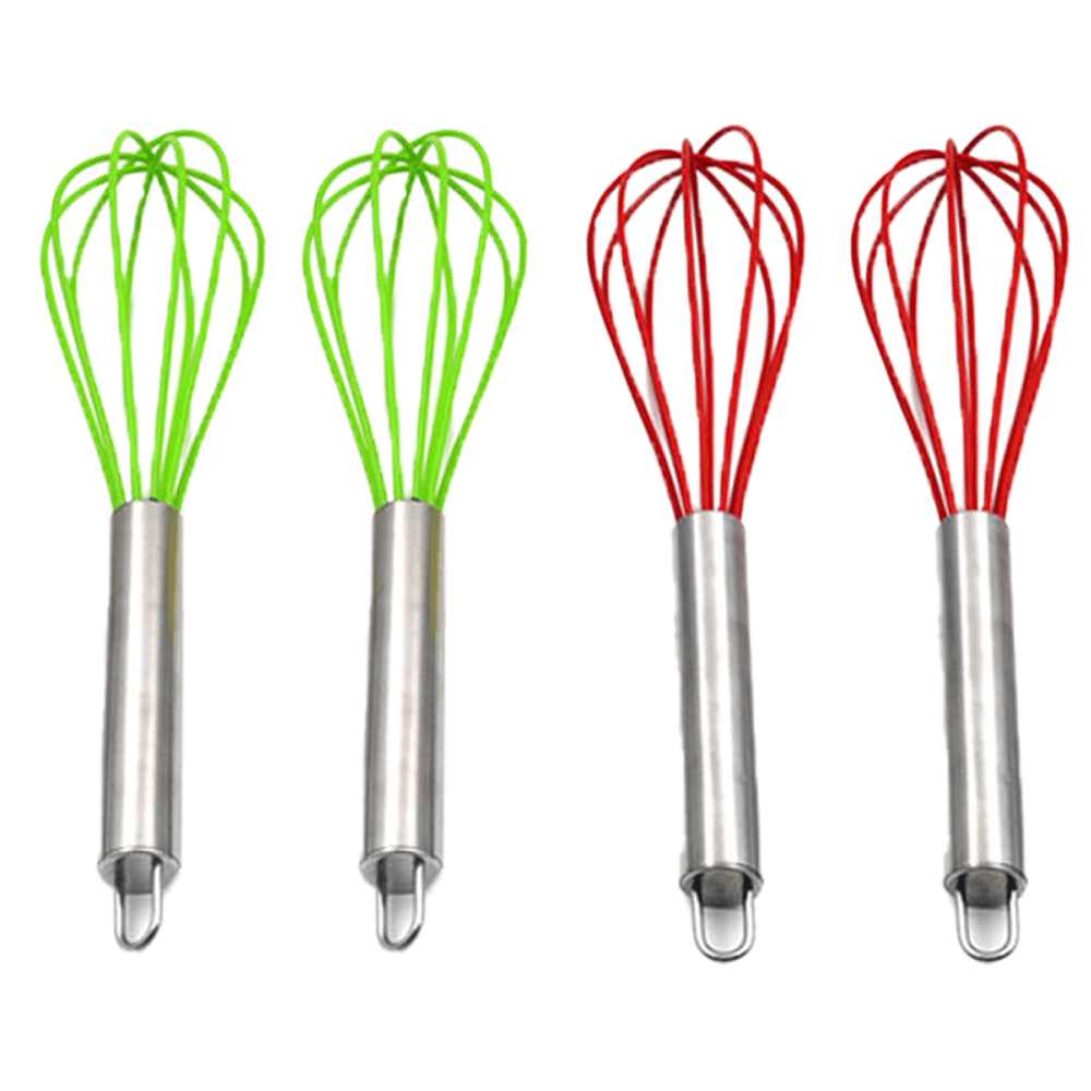 Dishwasher Safe Whisk Set 4 Pack Colorful Mini Silicone Kitchen Whisks ...