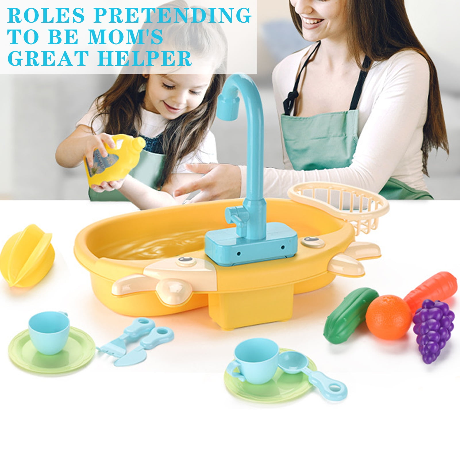 Dishwasher Toy Set - 180 Degrees Rotation Educational Electric Calf ...