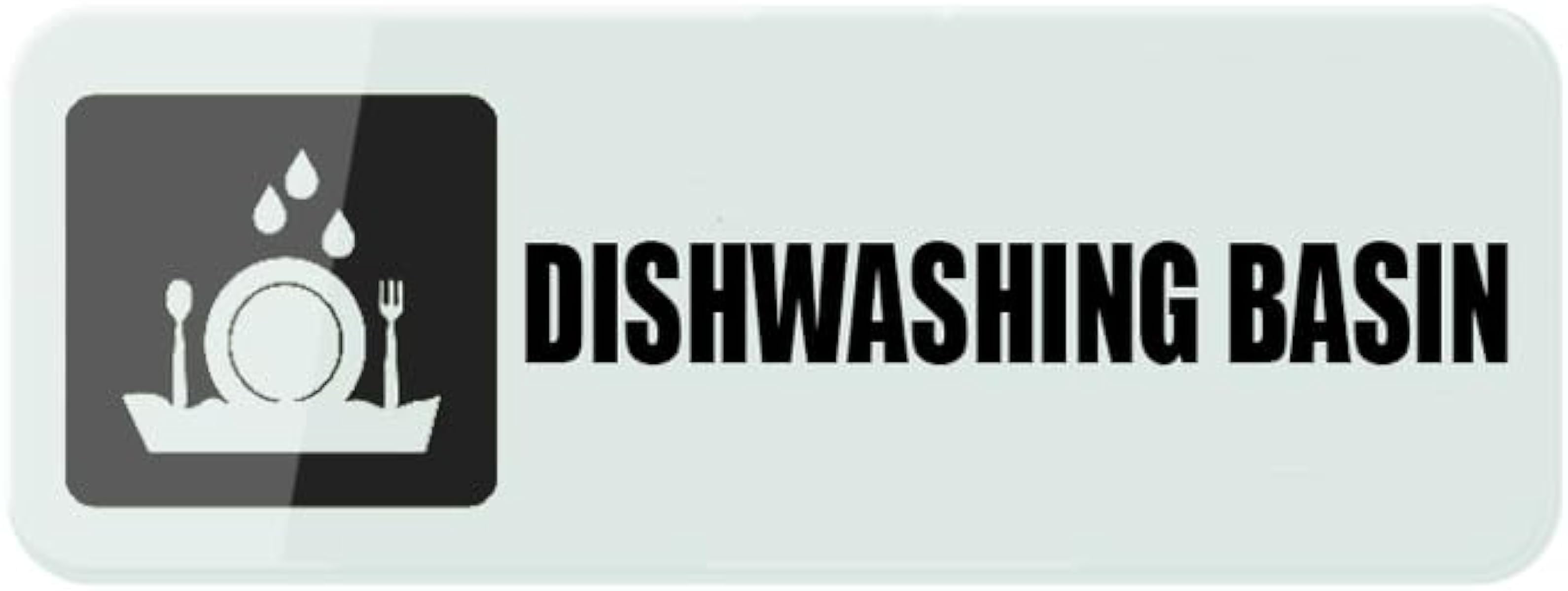 Dishwashing Basin Black And Whitedoor Sign Wall Decal For Offices Home ...